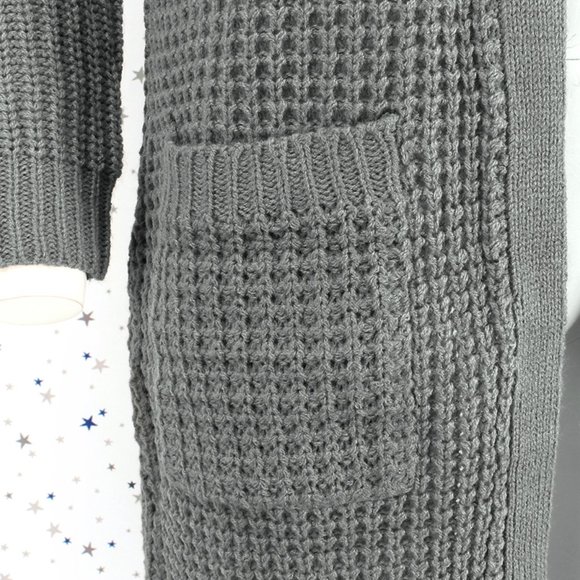 Sweaters | Waffle Knit Duster Long Sweater Cardigan Gray | Poshmark